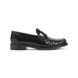 Prada Brushed Leather Loafers With Penny Strap And Polis - Gr. 37,5 (EU) - in Schwarz