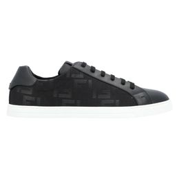 Fendi Low-Top Sneaker - Textured Black Fabric Sneakers With Leather Accent - Gr. 9 - in Schwarz - f&uuml;r Damen