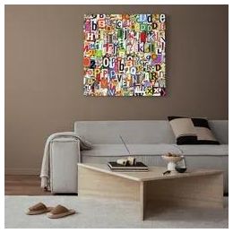 XXL-Wandbild queence "Akustikbild Buchstaben", farbe bild(er): wei&szlig;, B:100cm H:100cm T:2,5cm, Polyester, Bilder, Einfache Akustikl&ouml;sung ohne Bauma&szlig;nahme, Schalld&auml;mmung, Paneele