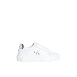 Calvin Klein Low-Top Sneaker - White Leather Sneakers With Metallic Accents - Gr. 39 (EU) - in Wei&szlig; - f&uuml;r Damen
