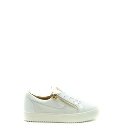 Giuseppe Zanotti Low-Top Sneaker - White Leather Sneakers - Gr. 45 (EU) - in Wei&szlig; - f&uuml;r Damen