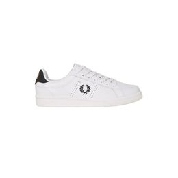 Fred Perry Low-Top Sneaker - Chrome-Free Full-Grain Leather Sneakers - Gr. 9_5 - in Wei&szlig; - f&uuml;r Damen