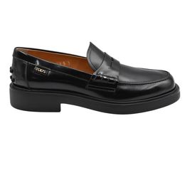 Tod's Laced Black Flat Shoes With Design - Gr. 40 (EU) - in Schwarz