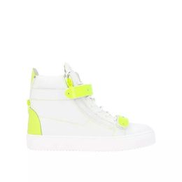 Giuseppe Zanotti Low-Top Sneaker - White Leather Sneakers - Gr. 40,5 (EU) - in Gelb - f&uuml;r Damen