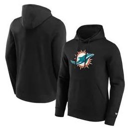 Kapuzenpullover Fanatics "Fanatics Hoodie Miami Dolphins Primary Logo Graphic", Damen, Gr. L, schwarz, 80% Baumwolle, 20% Polyester, Pullover Kapuzenpullover
