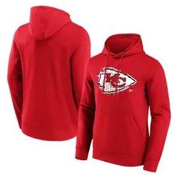 Kapuzenpullover Fanatics "Fanatics Hoodie Kansas City Chiefs Splatter Crest Graphic", Damen, Gr. L, rot, 80% Baumwolle, 20% Polyester, Pullover Kapuzenpullover