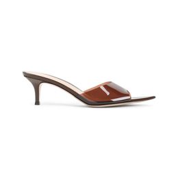 Gianvito Rossi Slipper & Pantoletten - Pointed Toe Mules With Semi-Sheer Strap - Gr. 36 (EU) - in Braun - f&uuml;r Damen