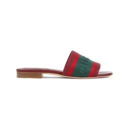 Gucci Sandalen - Open-Toe Red Leather Sandals - Gr. 36,5 (EU) - in Bunt - f&uuml;r Damen
