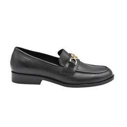 TWINSET Black Leather Laced Flat Shoes - Gr. 36 (EU) - in Schwarz