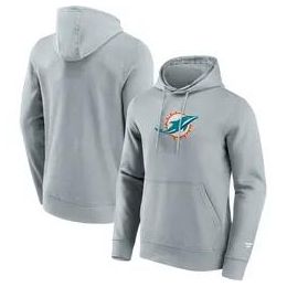 Kapuzenpullover Fanatics "Fanatics Hoodie Miami Dolphins Primary Logo Graphic", Damen, Gr. L, grau, 80% Baumwolle, 20% Polyester, Pullover Kapuzenpullover