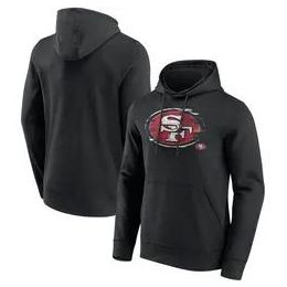 Kapuzenpullover Fanatics "Fanatics Hoodie San Francisco 49ers Worn Graphic", Damen, Gr. L, schwarz, 80% Baumwolle, 20% Polyester, Pullover Kapuzenpullover