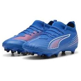 Fu&szlig;ballschuh Puma "ULTRA 6 MATCH FG/AG Fu&szlig;ballschuhe Jugendliche", Kinder, Gr. 35, wei&szlig; (ultra blau wei&szlig; glowing rot), Obermaterial: Textil, Synthetik. Futter: Textil, Synthetik. Innensohle: Textil. Laufsohle: Synthetik, Schuhe Fu&szlig;ballschuh