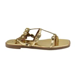 KURT GEIGER LONDON Sandalen - Gold Flat Shoes With Decorative Straps By Kurt Gei - Gr. 38 (EU) - in Braun - f&uuml;r Damen