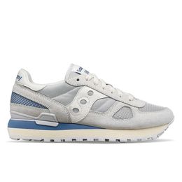 Saucony Low-Top Sneaker - Retro-Inspired Saucony Sneakers With Suede Overlay - Gr. 9_5 - in Wei&szlig; - f&uuml;r Damen