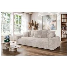 Big-Sofa Home Affaire "LAKESIDE klein 3-Sitzer Schlafsofa mit Bettkasten, Breite 238 cm", hellbeige, B:238cm H:85cm T:98cm, 100% Polyester, Sofas, Big-Sofa, Liegefl&auml;che 149x195 cm, hoher Sitzkomfort, Ma&szlig;e B/T/H: 238/98/85cm