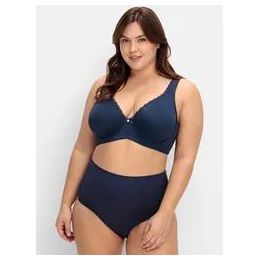 B&uuml;gel-BH sheego, Damen, Gr. 120, Cup B, blau (marine, wei&szlig;), 82% Polyamid, 18% Elasthan, BHs B&uuml;gel-BH