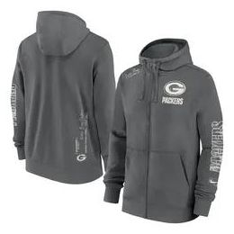 Kapuzenpullover Nike "Nike Hoodie Green Bay Packers Nike Full-Zip Fleece", Damen, Gr. M, grau, 82% Baumwolle, 18% Polyester, Pullover Kapuzenpullover