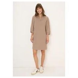 Midikleid Cecil, Damen, Gr. XL (44), US-Gr&ouml;&szlig;en, beige (natural taupe), Web, 100% Baumwolle, unifarben, normal knielang, V-Ausschnitt, B&uuml;ndchen, Kleider Midikleid, in Unifarbe