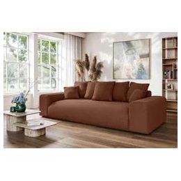 Big-Sofa Home Affaire "LAKESIDE 3-Sitzer Schlafsofa mit Bettkasten, Breite 256,5 cm", ziegelrot, B:256,5cm H:82cm T:122cm, 100% Polyester, Sofas, Big-Sofa, Liegefl&auml;che 168,5x195 cm, hoher Sitzkomfort, Ma&szlig;e B/T/H: 256/122/82cm