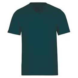 T-Shirt TRIGEMA "TRIGEMA V-Shirt DELUXE Baumwolle", Damen, Gr. XL, blau (saphir), Single Jersey, 100% Baumwolle, Basic, lang, V-Ausschnitt, Shirts T-Shirt