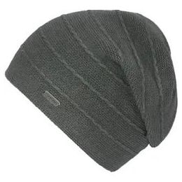 Beanie Chillouts "Artemis Hat", Damen, grau, Materialmix, Strukturmuster, unifarben, M&uuml;tzen Beanie, mit doppellagiger Verarbeitung, raffinierter Strickstruktur