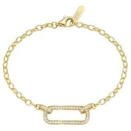 Armband "mit Zirkonia, Silber 925", gold, Giorgio Martello MILANO, Armb&auml;nder, Damen, 19cm, Silber 925 (Sterlingsilber), Armband