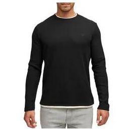 Langarmshirt INDICODE "INSigfinn", Herren, Gr. L, schwarz, Single Jersey, Obermaterial: 60% Baumwolle, 40% Polyester, unifarben, regular fit normal, Rundhals, Shirts Langarmshirt