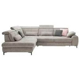 Ecksofa, beige (famosa stone), SET ONE BY Musterring, Sofas, B/H/T: 317cm x 86cm x 220cm, Flachgewebe, Armlehne rechts, Sitztiefenverstellung,Kopfteilverstellung,Bettfunktion,Schubkasten, 100% Polyester, Ecksofa, Kaltschaumpolsterung, Flachgewebe, whlw. mit Funktionen, Sitzh&ouml;he 49, B:317cm H:86cm T:220cm