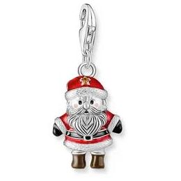 Charm-Einh&auml;nger Thomas Sabo "Santa Claus", silberfarben, schwarz, rot, braun, pink, orange, orange, Charms, Damen, Silber 925 (recycelt), mit Zirkonia (synth.)