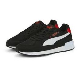 Sneaker Puma "Graviton Sneakers Jugendliche", Damen, Gr. 38, wei&szlig; (schwarz, wei&szlig; rot), Obermaterial: Textil, Synthetik. Futter: Textil. Innensohle: Textil. Laufsohle: Gummi, Schuhe Sneaker