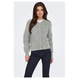 Jacqueline de Yong Strickjacke JDY "JDYLUMI LIFE L/S BUTTON CARDIGA KNT NOOS", Damen, Gr. XS, grau (medium grau melange), Strick, Obermaterial: 52% Polyester, 41% Polyacryl, 4% Wolle, 3% Elasthan, unifarben, regular fit normal, Rundhals, Strickjacken Strickjacke