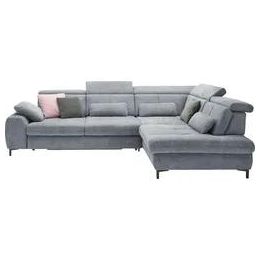 Ecksofa, blau (famosa blau), SET ONE BY Musterring, Sofas, B/H/T: 317cm x 86cm x 220cm, Flachgewebe, Armlehne links, Sitztiefenverstellung,ohne Kopfteilverstellung,Ohne Bettfunktion,Ohne Schubkasten, 100% Polyester, Ecksofa, Kaltschaumpolsterung, Flachgewebe, whlw. mit Funktionen, Sitzh&ouml;he 49, B:317cm H:86cm T:220cm