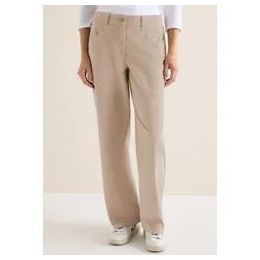 Cordhose Cecil, Damen, Gr. 32, L&auml;nge 28, silber (silbery beige), Web, 98% Baumwolle, 2% Elasthan, unifarben, loose fit normal, Hosen Cordhose, High Waist