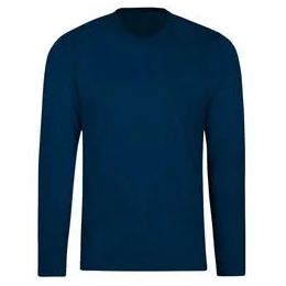 T-Shirt TRIGEMA "TRIGEMA Langarmshirt aus 100% Baumwolle", Damen, Gr. S, night, blau, Single Jersey, 100% Baumwolle, Basic, lang, Rundhals, Shirts T-Shirt