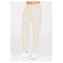 ENDURANCE ATHLECIA Sweathose ATHLECIA "Jillnana V2", Damen, Gr. 42, EURO-Gr&ouml;&szlig;en, wei&szlig;, grau, 51% Polyester, 44% Modal, 5% Elasthan, unifarben, lang, Hosen Sweathose, aus angenehm weichem Material