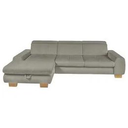 Ecksofa, lind, SET ONE BY Musterring, Sofas, B/H/T: 307cm x 86cm x 195cm, Cord, Ottomane links, Sitzh&ouml;he 49cm,Sitztiefenverstellung im 3-Sitzer,Kopfteilverstellung,Bettfunktion,Bettkasten, 88% Polyester;12% Polyamid, Ecksofa, Kopteil verstellbar, mit Bettfunktion, in Cord, lind, Sitzh&ouml;he 49, B:307cm H:86cm T:195cm