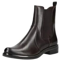 Stiefelette Caprice "Caprice Stiefelette Leder/Textil", Damen, Gr. 36, braun (dunkelbraun), Leder, Textil, Schuhe Stiefelette