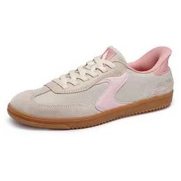 Slip-On Sneaker Skechers "HOTSHOT-EVERYDAY EASE", Damen, Gr. 35, beige (natur, rosa), Lederimitat, Nylon, Veloursleder, Schuhe, Retro Sneaker, Schn&uuml;rschuh mit Slip-ins