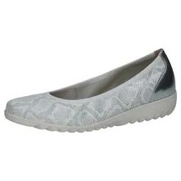 Ballerina Caprice "Caprice Ballerinas Leder", Damen, Gr. 37, silber, Leder, Schuhe Ballerina