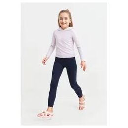 Leggings happy girls, M&auml;dchen, Gr. 146, N-Gr, blau (navy), Jersey, Obermaterial: 95% Baumwolle, 5% Elasthan, unifarben, skinny fit kn&ouml;chellang, Hosen Leggings, in Basic-Form