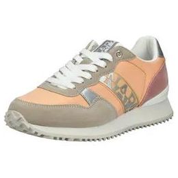 Sneaker Napapijri "Napapijri Sneaker Lederimitat/Textil", Damen, Gr. 38, orange (beige, orange), Lederimitat, Textil, Schuhe Sneaker