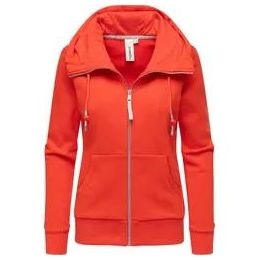 Kapuzensweatjacke Ragwear "Neskia Zip", Damen, Gr. XS (34), rot, Material: 70% Baumwolle, 30% Polyester, k&ouml;rpernah h&uuml;ftbedeckend, hoch geschlossener Ausschnitt, &Auml;rmel ohne &Auml;rmelschlitz Rippb&uuml;ndchen, Sweatjacken, Weiche Sweatjacke mit Kapuze