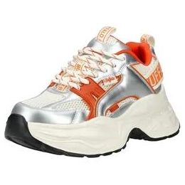 Sneaker Buffalo "Buffalo Sneaker Lederimitat/Mesh", Damen, Gr. 39, orange (beige, orange), Lederimitat, Textil, Schuhe Sneaker