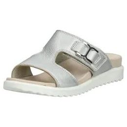 Pantolette Legero "Legero Sandalen Leder", Damen, Gr. 39, silber, Leder, Schuhe Pantolette