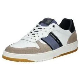 Sneaker Bullboxer "Bullboxer Sneaker Leder", Herren, Gr. 45, wei&szlig; (grau, wei&szlig;), Leder, Schuhe Sneaker