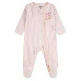 Strampler HUGGIES BABYWEAR "HUGG FOOTED COVERALL", Jungen, Gr. 2 (62), N-Gr, rosa (huggies crystal pink), Jersey, Obermaterial: 100% Baumwolle, Rundhals, B&uuml;ndchen, Overalls, mit R&uuml;schenbesatz