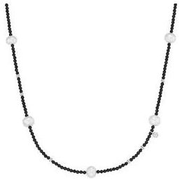 Collier "mit S&uuml;&szlig;wasser-Perlen und Ziersteinen, Silber 925", silber, Giorgio Martello MILANO, Halsketten, Damen, 90cm, Silber 925 (Sterlingsilber), Collier