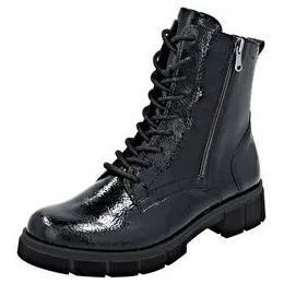 Schn&uuml;rstiefelette Remonte "Remonte Stiefelette Lederimitat", Damen, Gr. 38, schwarz (schwarz lack), Lederimitat, Schuhe Schn&uuml;rstiefelette