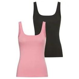 Tanktop HUGO UNDERWEAR, Damen, Gr. M, rosa (opnen pink 690), Jersey, Obermaterial: 95% Baumwolle, 5% Elasthan, tiefer Rundhals, Tops Tanktop, Rundhals