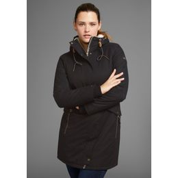 Polarino sheego Gro&szlig;e Gr&ouml;&szlig;en Outdoorjacke, schwarz, Gr&ouml;&szlig;e 52 - Damen